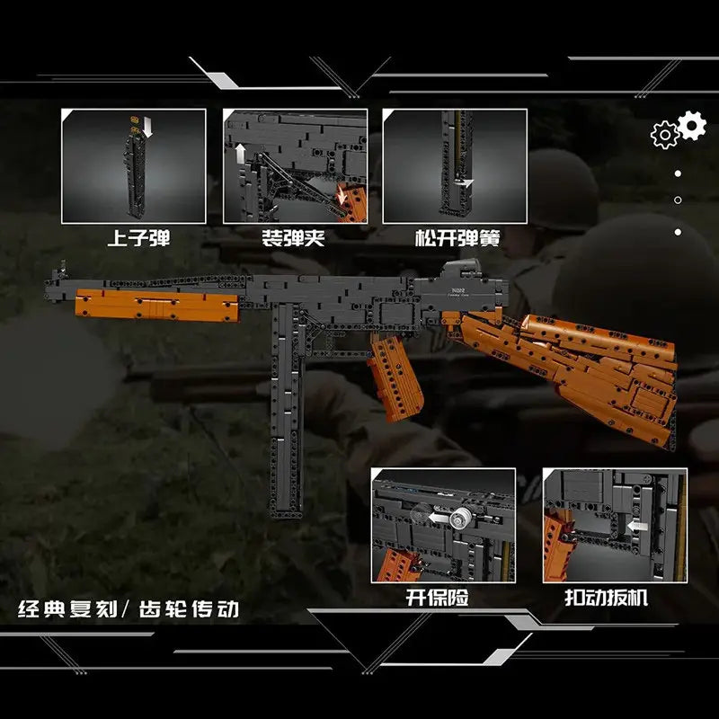 Building Toys for Kids – Mould King Thompson Submachine Gun Toy Gun Mo ...