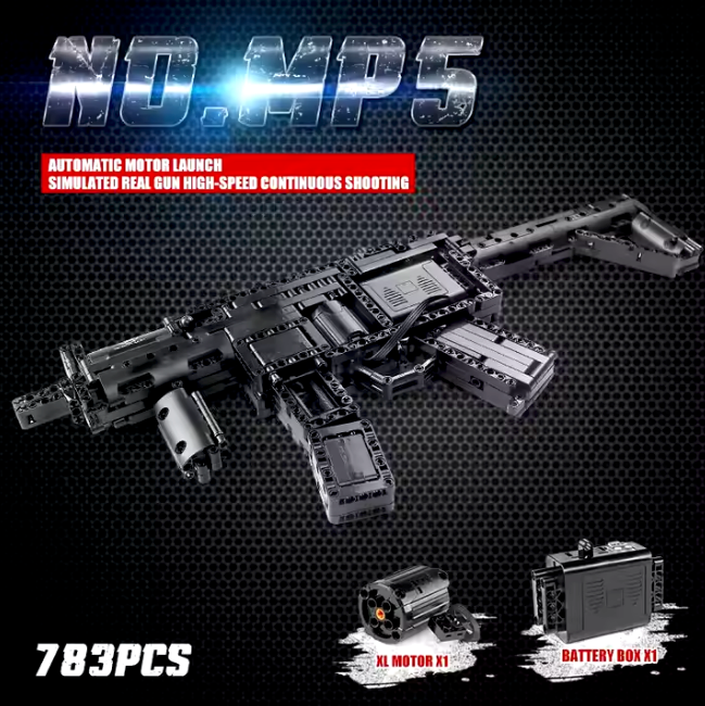Toy MP5 Gun Model Kit – Military Building Set for Kids – Massimo Precision